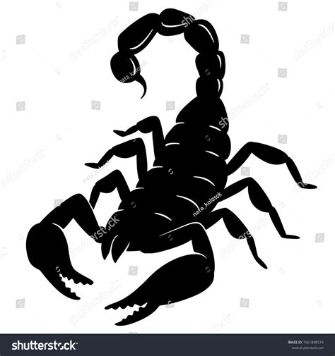 Black Silhouette Scorpion Vector Illustration Isolated Immagine