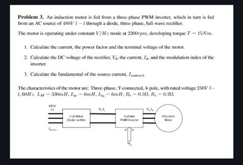 Solved Problem An Induction Motor Is Fed From A Chegg