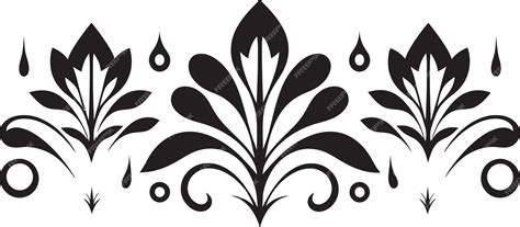 Premium Vector Tessellated Blooms Black Vector Emblem Patterned