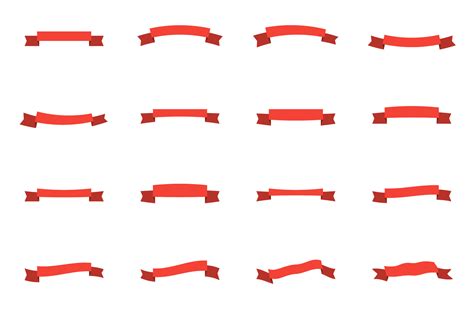 Set Of 16 Vector Ribbons Of Different Shapes Classical Design Elements
