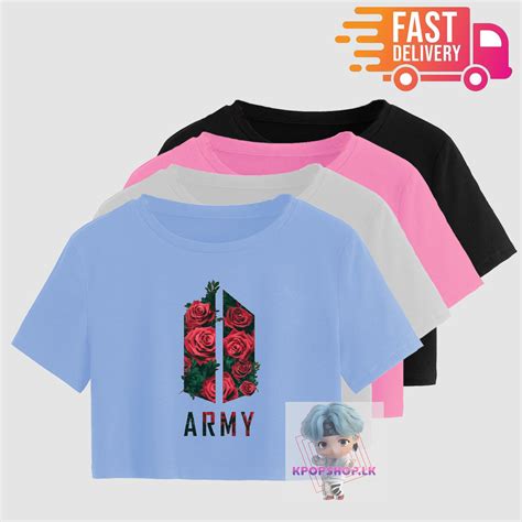 Bts Army Crop Top Short Kpop T Shirt Kpopshoplk