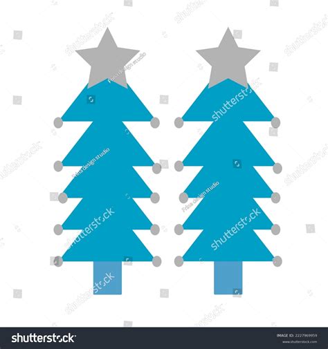 Illustration Design Vector Blue Christmas Tree Stock Vector Royalty