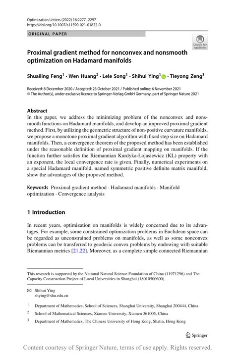Proximal Gradient Method For Nonconvex And Nonsmooth Optimization On