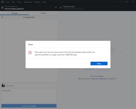 App Gets Stuck With Message The Output From The Command Could Not Fit