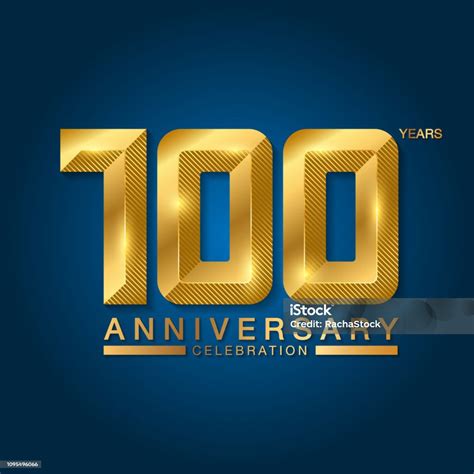 100 년 주년 기념 로고 리본으로의 황금 기념일 상징 소책자 전단지 잡지 브로셔 포스터 웹 초대 또는 인사말 카드에 대 한 디자인 벡터 일러스트입니다 100에 대한 스톡