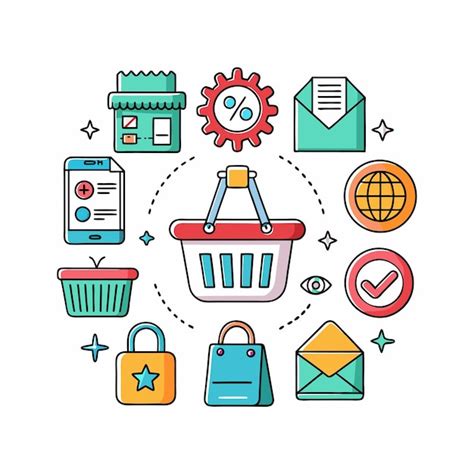 Premium Vector Realistic Shopping And Ecommerce Icons Set