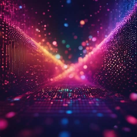 Premium Ai Image Abstract Colorful Technology Dotted Wave Background Wallpaper