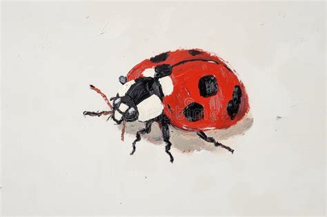 A Digital Illustration Of A Ladybug Sitting Still With Bright Red