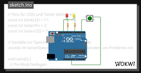 Blink Mit Delay Button Interrupt Wokwi Esp32 Stm32 Arduino Simulator