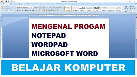Mengenal Notepad Wordpad Microsoft Word YouTube