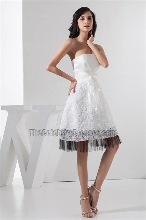 Chic Strapless A Line Cocktail Party Homecoming Dresses