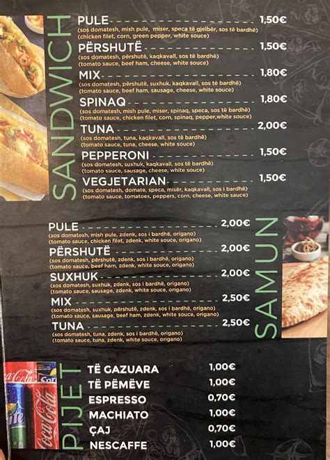 Menu At Pepperoni Pizza Restaurant Prishtina