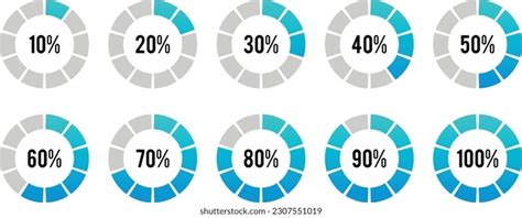 Round Percentage Progress Bar Loading Circle Stock Vector Royalty Free