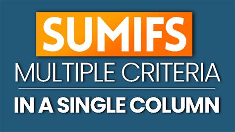 SUMIFS Multiple Criteria In A Single Column Xelplus Leila Gharani