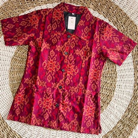 Jual Kemeja Endek Wanita Baju Endek Bali Murah Furing Shopee