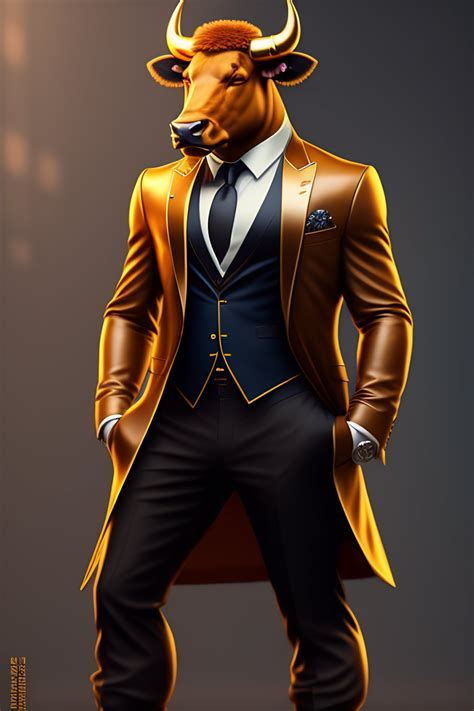 Lexica Anthro Furry Humanoid Bull Three Piece Suit Character