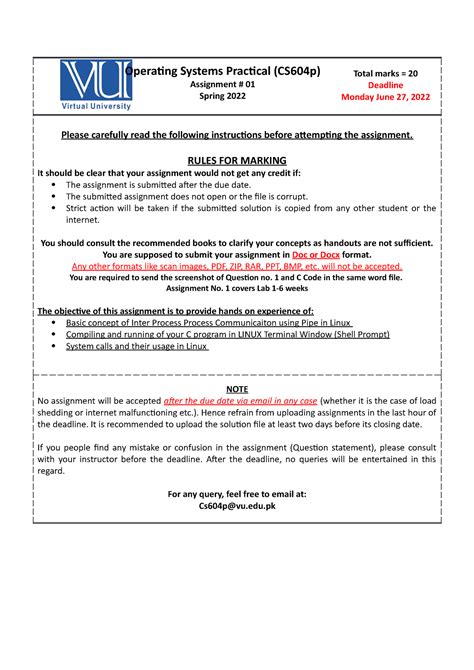 Spring 2022 Cs604 P 1 Operating Systems Practical Cs604p Assignment