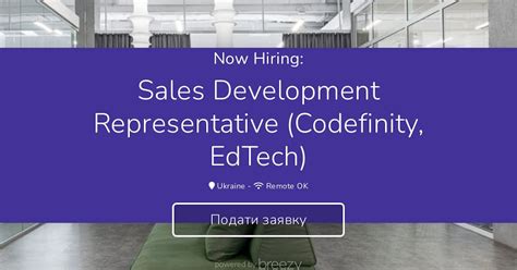 Sales Development Representative Codefinity Edtech At Genesis