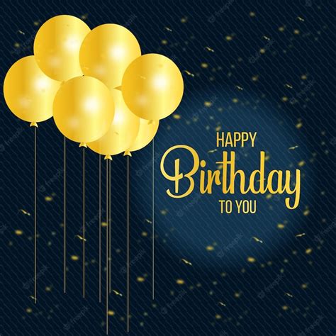 Реалистичные с днем рождения в черном и золотом бесплатные векторы Премиум векторы
