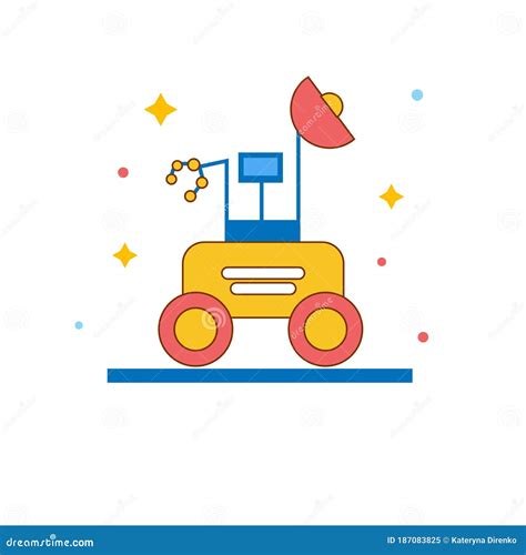 Planet Rover On The Moon Among The Stars In Space Vector Illustration