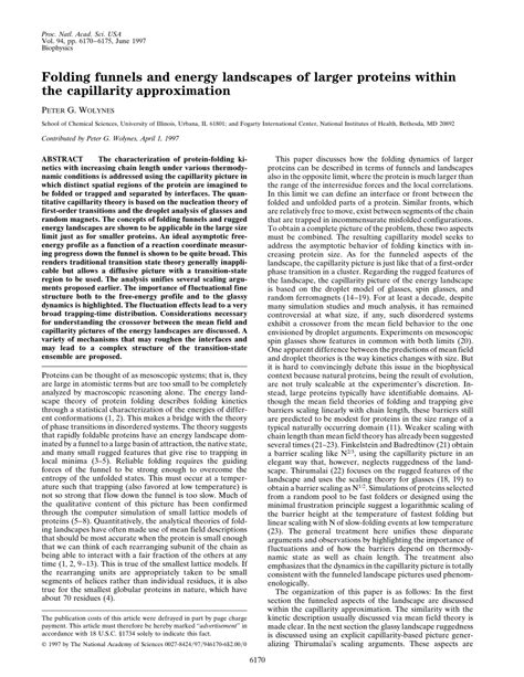 Pdf Folding Funnels And Energy Landscapes Of Larger Proteins Within