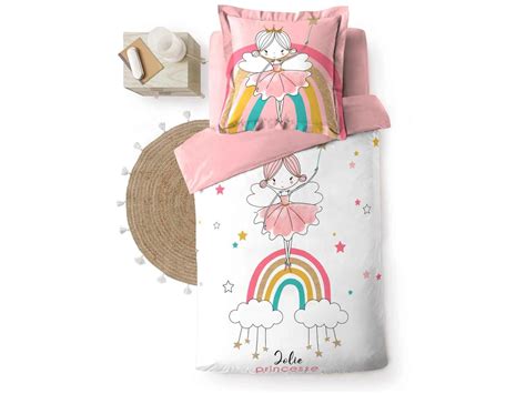 Parure Housse De Couette Princesse Arc En Ciel