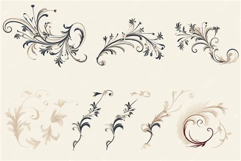 Premium Vector Vignette Damask Scroll Curl Swirl Tattoo Header