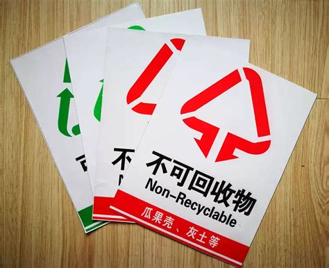 垃圾桶分類標識標籤環保不可回收有害其它廚餘乾溼垃圾標誌貼紙 Taobao