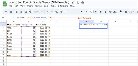 How To Sort Rows In Google Sheets With Examples