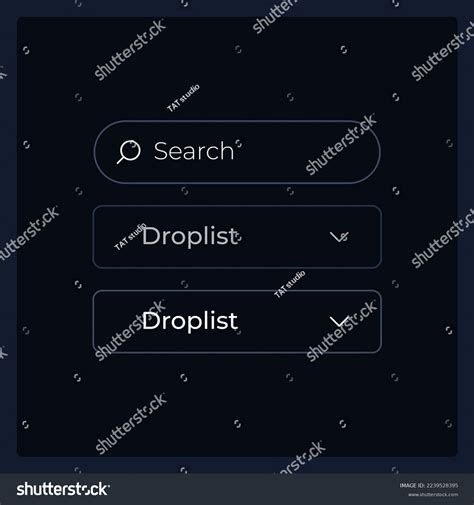 드롭다운 목록 Ui 요소 키트 격리된 스톡 벡터로열티 프리 2239528395 Shutterstock