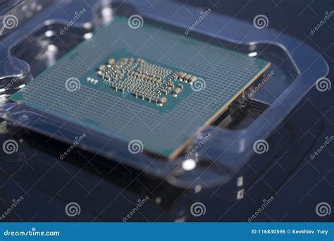central processing unit cpu processor microchip in the packaging box