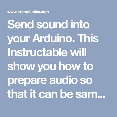 Arduino Audio Input Arduino Audio Arduino Audio