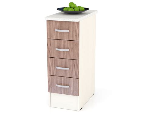 Кухонный стол МД ШН4Я300 Стол с 4 ящиками 30 см цвет дуб ясень шимо тёмный ШхГхВ 30х60х85 см