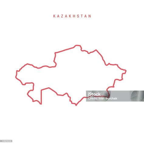 카자흐스탄 편집 가능한 개요지도 벡터 일러스트 레이 션 0명에 대한 스톡 벡터 아트 및 기타 이미지 0명 개념 경계 Istock