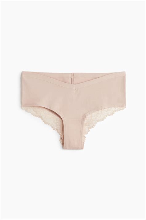 Mama 5 Pack Lace Trimmed Cotton Hipster Briefs Light Gray Melange