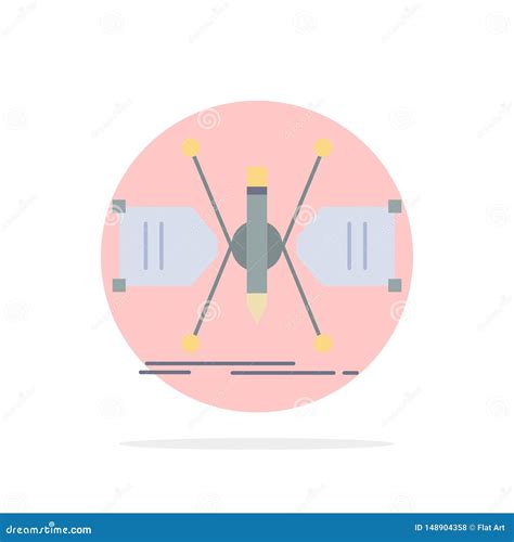 Architect Constructing Grid Sketch Structure Flat Color Icon Vector