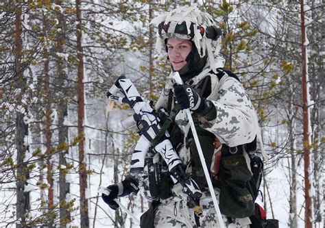 Finnish Conscript In Exercise Northern Wind 2019 Lapland Sweden