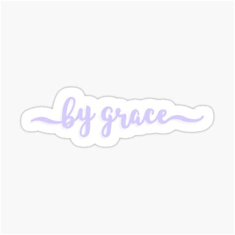 By Grace Cursive Script Design In Lavender Purple Sticker By