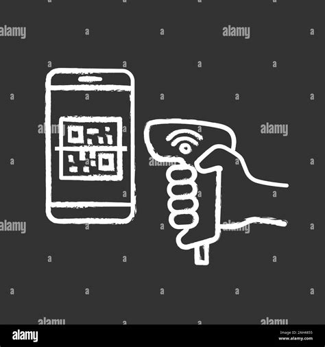 Payment Qr With Code Scanner Scanning Phone Screen Chalk Icon Wifi D