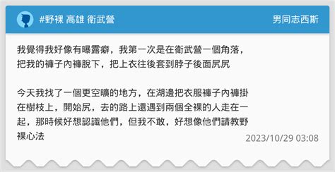 野裸 高雄 衛武營 男同志西斯板 Dcard