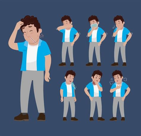 Personas Enfermas Con Diferentes Síntomas Vector Premium