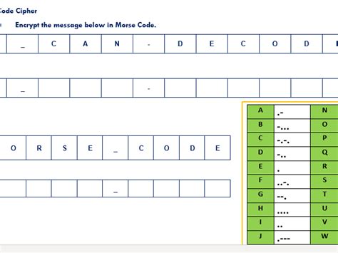 Encryption Morse Code Activity Teaching Resources