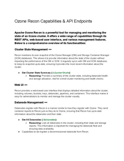 Ozone Recon Capabilities And Api Endpoints Ozone Recon Capabilities And Api Endpoints Apache