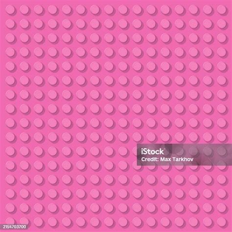 원형 스터드의 격자를 가진 분홍색 플라스틱 장난감 Baseplate 배경 정연한 기치 배경 0명에 대한 스톡 벡터 아트 및 기타