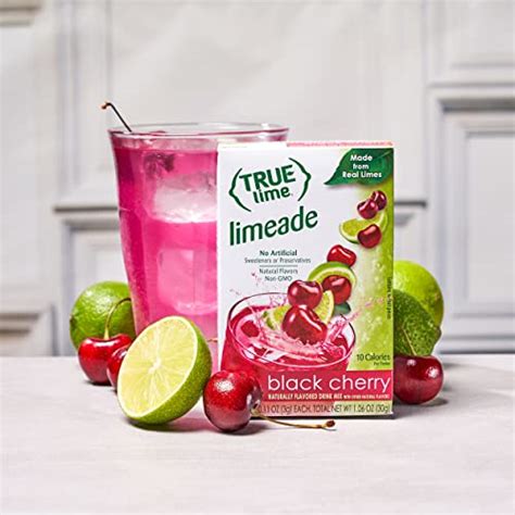 TRUE LIME Black Cherry Limeade Drink Mix 10 Count 1 Pack Made