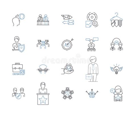 Top Brass Line Icons Collection Leadership Executives Management Hierarchy Authority Power