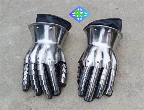 Medieval Milanese Gauntlets Polished Medieval Finger Gauntlets Medieval
