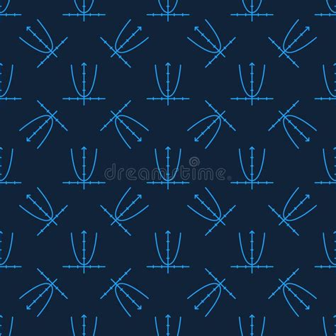 Math Function Graph Vector Concept Blue Seamless Pattern Stock