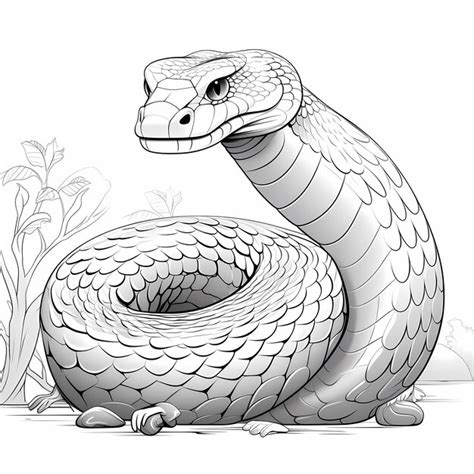 2d contorno simples vetor monocromático página de coloração de serpente