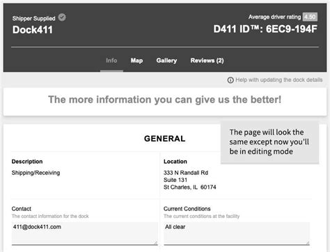 Updating Dock Details In The Web App Dock411